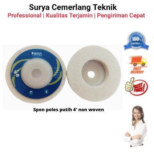 Spon poles putih 4' non woven 4 inch Gerinda poles stainless | Lazada ...