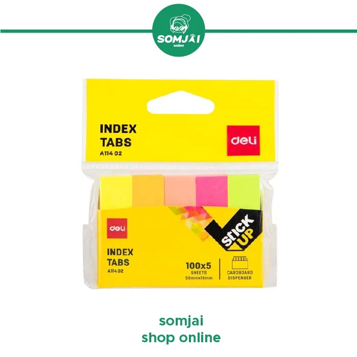 Deli - เดลี่ กระดาษโน้ตกาวชนิดมีกาว ขนาด 50 X 15 mm. รุ่น No. A114 | Lazada.co.th