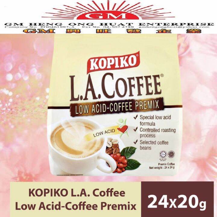 Kopiko L.A. Coffee Low Acid-Coffee Premix 24 x 20G | Lazada