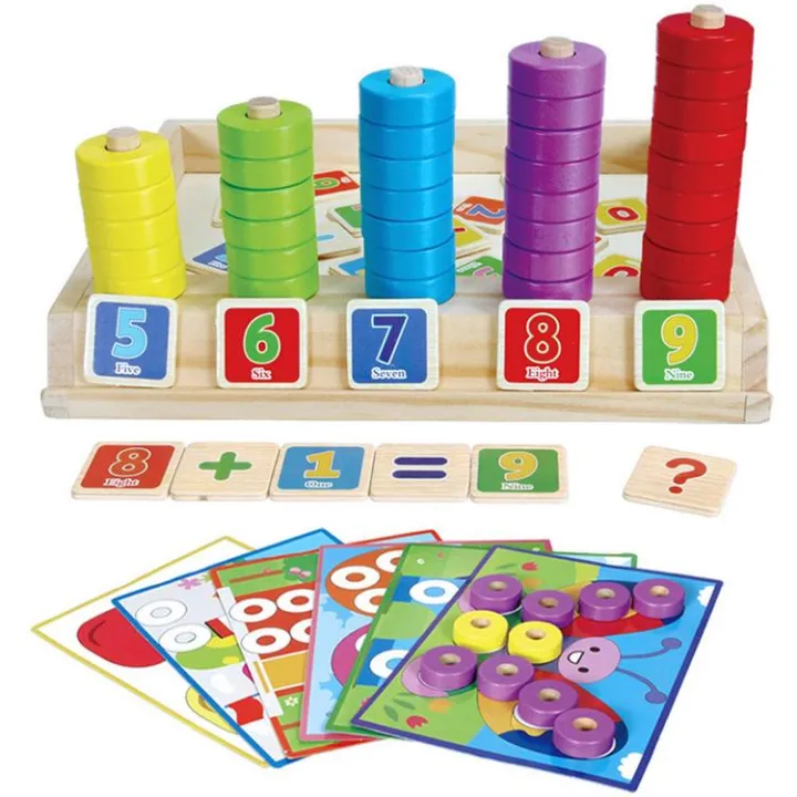 Number Counting Toys Wooden Educational Math Learning Count Block Toys ...