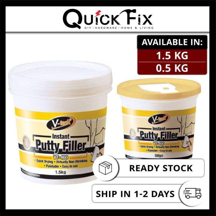 QuickFix Instant Putty Filler 500G 0.5KG & 1.5KG Wall Filler Tampal ...