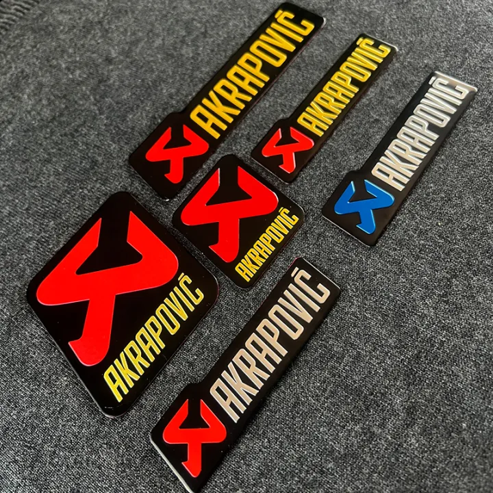 FOR AKRAPOVIC Exhaust Motorcycle Accessories Aluminum Sticker Decals ...