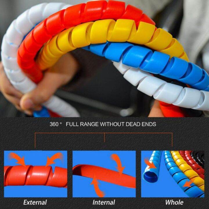 VALER 10mm/14mm Retardant Wrap Tube Colorful Spiral Wire Cable Sleeves ...