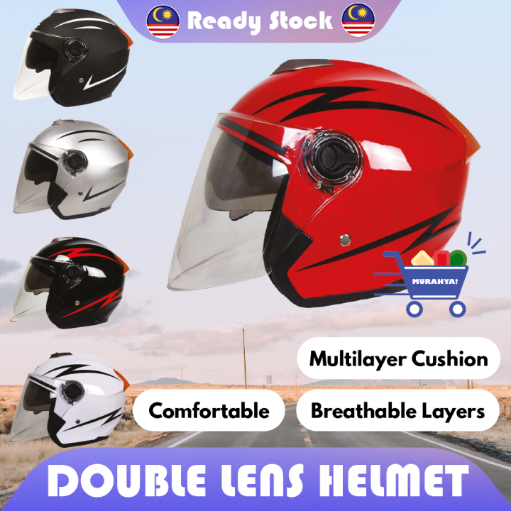 Helmet motor Murah motorcycle helmet Topi keledar visor dwi lapis ...