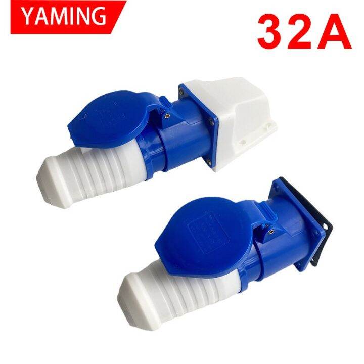 Industrial Plug And Socket 3 Pins 32A Sur Mounting Male And Female Set ...