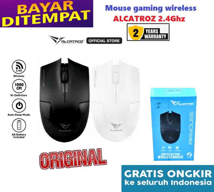 Mouse gaming wireless ALCATROZ 2.4Ghz Free Baterai | Lazada Indonesia