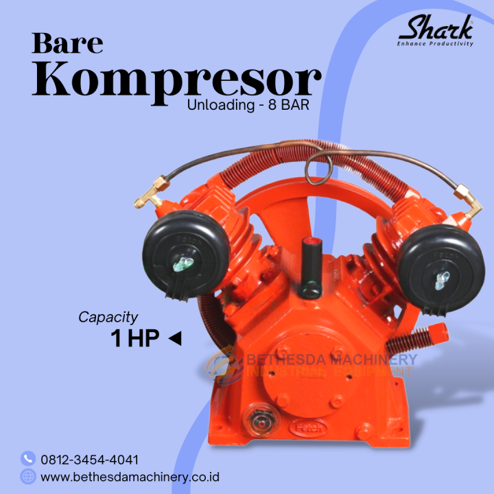 Kepala Kompresor Shark 1 HP Bare Air Compressor 1hp unloading | Lazada ...