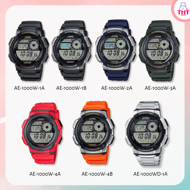 นาฬิกาข้อมือ Casio ดิจิตอล AE-1000W Series รุ่น AE-1000W-1A, AE-1000W-1B, AE-1000W-2A, AE-1000W ...