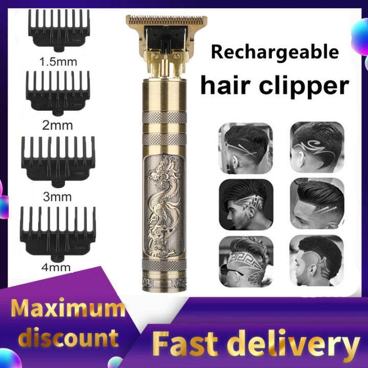 Professional Electric Hair Clipper Rechargeable Shaver Beard Trimmer ...