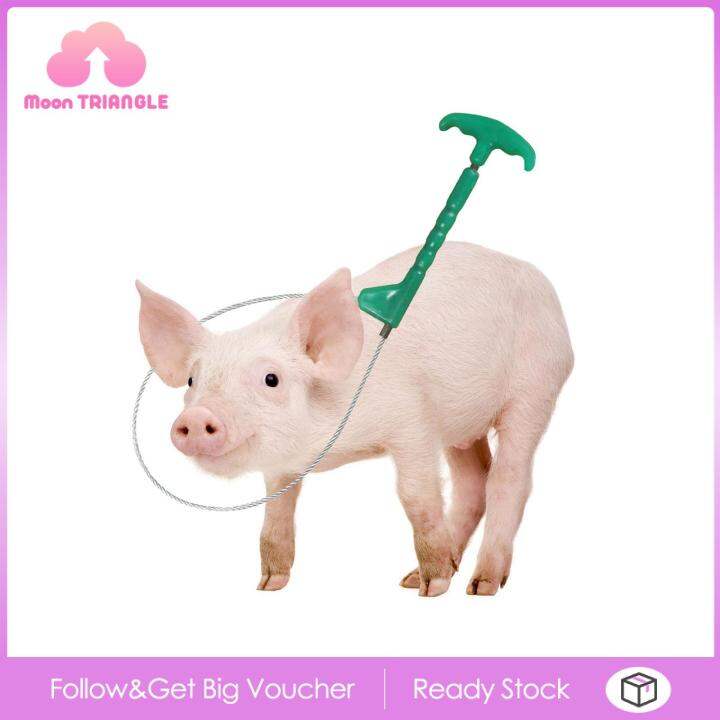 Moon TRIANGLE Pig Holder Catcher Heavy Duty Animal Control Pole Tool ...