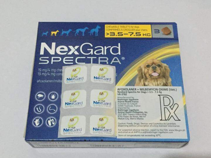 Nexgard Spectra Chewable 3.5-7.5kg ANTI tick and flea for dogs with ...