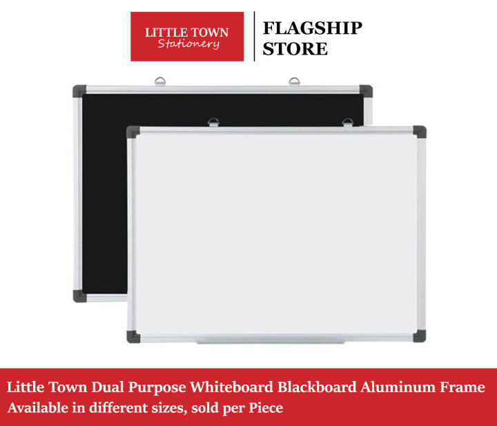 Little Town Back to Back Magnetic Whiteboard Blackboard Aluminum Frame ...
