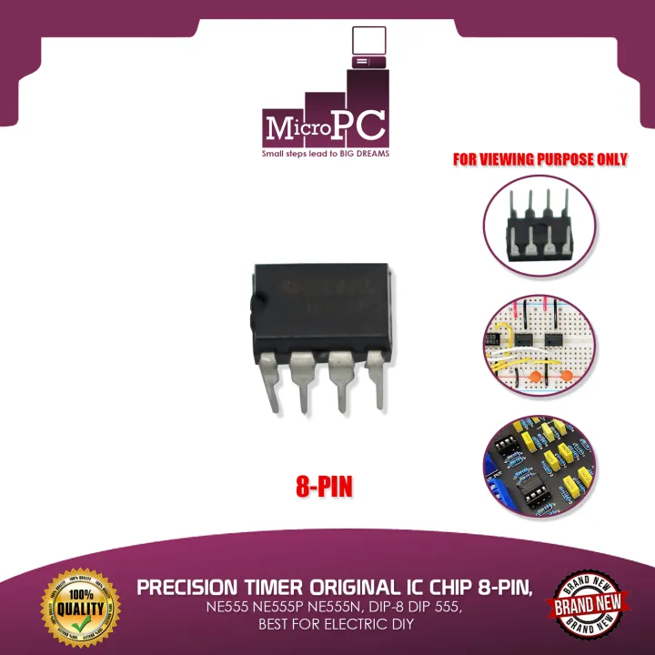 PRECISION TIMER ORIGINAL IC CHIP 8-PIN, NE555 NE555P NE555N, DIP-8 DIP 555, BEST FOR ELECTRIC ...