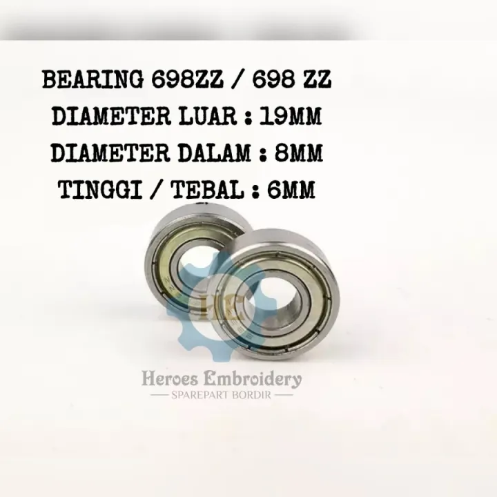 HEROES EMBROIDERY - BEARING 698Z ISI 10 PCS /BEARING 698ZZ ( 8x19x6mm ...