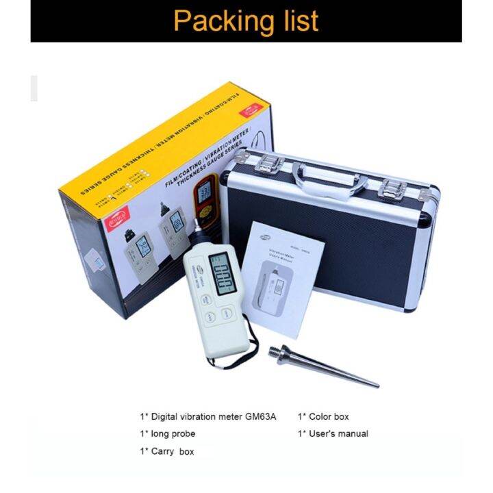 Vibration Meter Benetech GM63A ORIGINAL Tester Vibrometer GM 63A Gauge ...