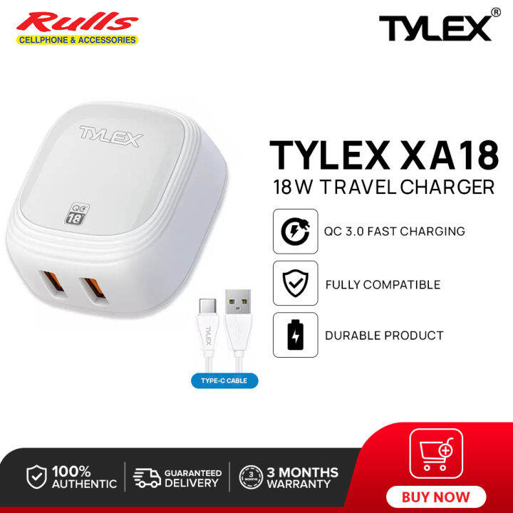 TYLEX XA18 18W Fast Travel Charger | Type-C / Micro-USB | Lazada PH