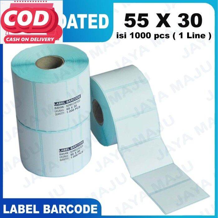 LABEL BARCODE 55 X 30 (1 LINE) KERTAS STICKER LABEL SEMICOATED 55 x 30 ...