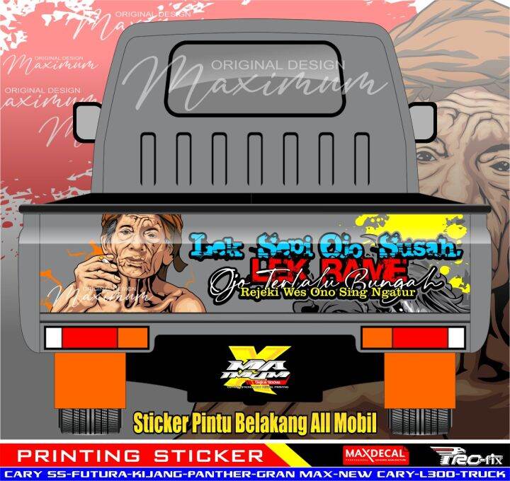 Sticker Pintu Belakang Mobil Pick Up L300 / Grandmax / Panther / Carry ...