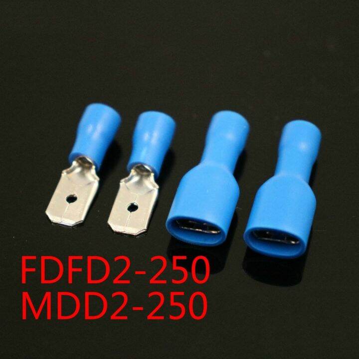 50pcs (25pairs) 16-14AWG Female Male Electrical Wiring Connector Insulated Crimp Terminal Spade ...