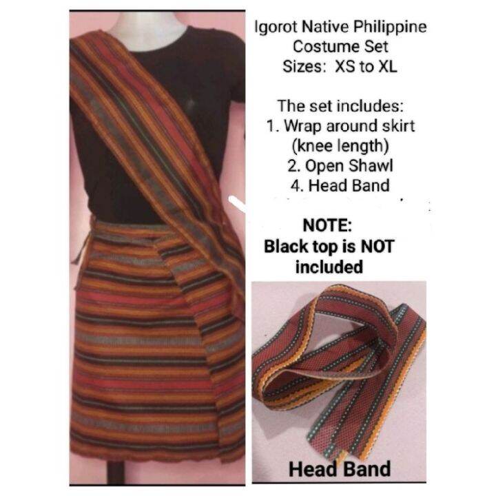 Female Igorot Native Philippine Costume Set For Kids Adult XS-XL ...