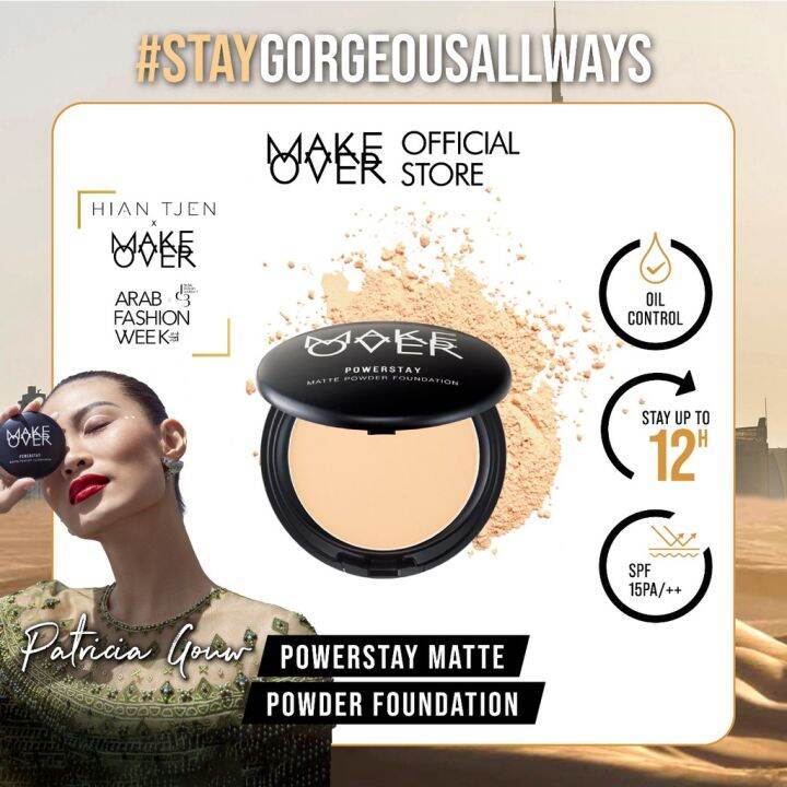 MAKE OVER Powerstay Matte Powder Foundation 12 g - Bedak Padat | Lazada ...