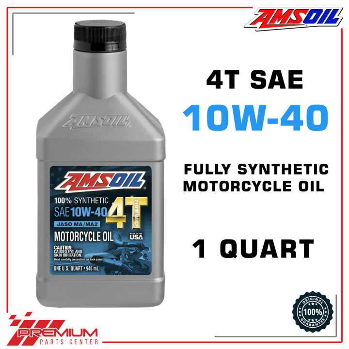AMSOIL 10w-40 100% Synthetic 4T Performance Motorcycle Oil 1 Quart ...