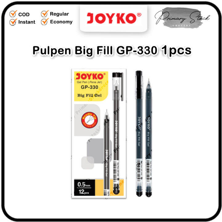 Joyko Big Fill Gel Pulpen 0.5 mm GP-330 Pen Pena Bolpen GP 330 Runcing ...