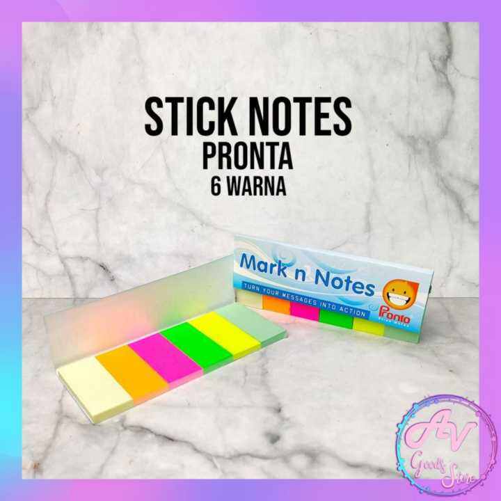 Stick Notes Kertas 6 Warna / Mark n Notes Pronto 6Warna / Stick Note ...