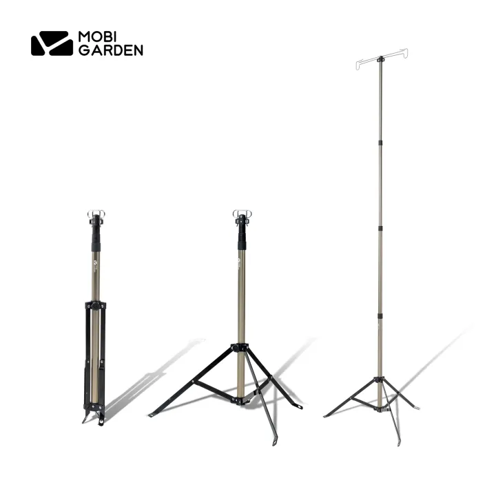 MOBI GARDEN Camping Light Stand Lamp Holder Portable Lantern Folding ...