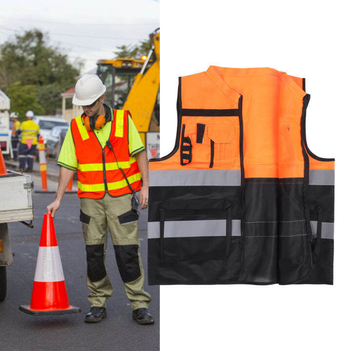 High Visibility Safety Vest Class 2 with Dual Tone Reflective Strips ...