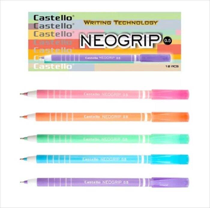 BOLPEN STANDARD CASTELLO NEOGRIP / PULPEN MURAH 1 PAK ISI 12 PCS ...