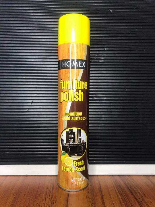 HOMEX Furniture Polish Wood Surfaces Fresh Lemon Scent 400ml | Lazada PH