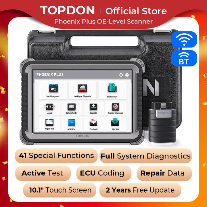 Topdon Phoenix Plus เครื่องมือวินิจฉัยรถรถยนต์เครื่องมือสแกนการเข้ารหัส ...