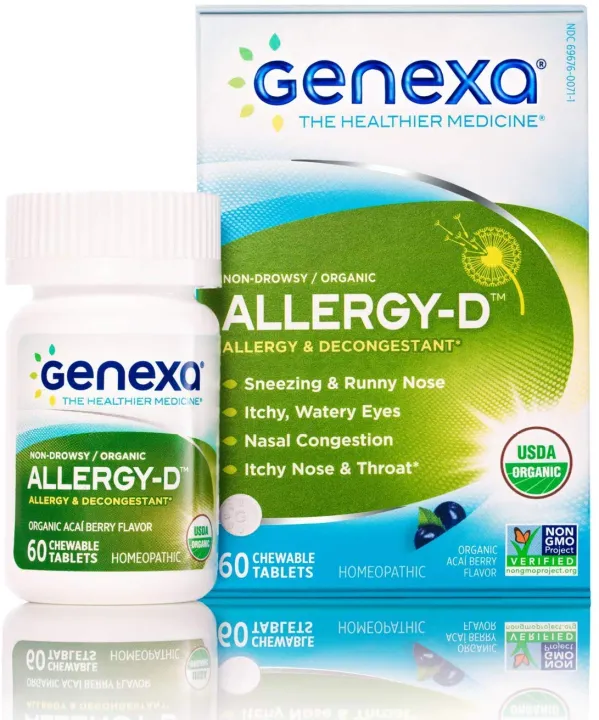 Genexa Allergy-D – 60 Tablets | Certified Organic & Non-GMO, Physician ...