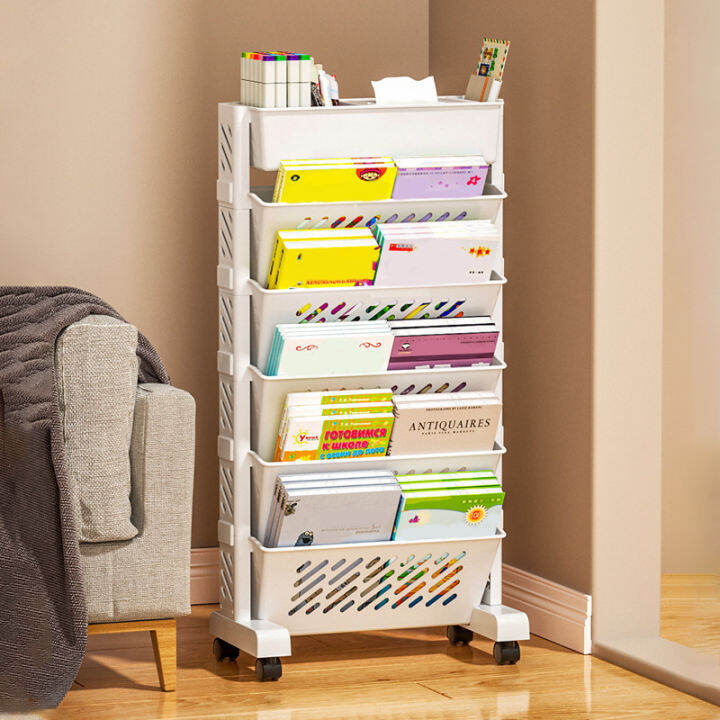 Inaso Rak Buku Roda Troli Organizer Tempat File Rak Susun Dokumen ...