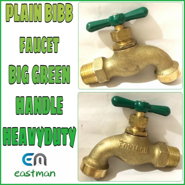 EASTMAN FT7729 PLAIN BIBB,USA FORTECH,HEAVY DUTY BRASS FAUCET,BIG GREEN ...
