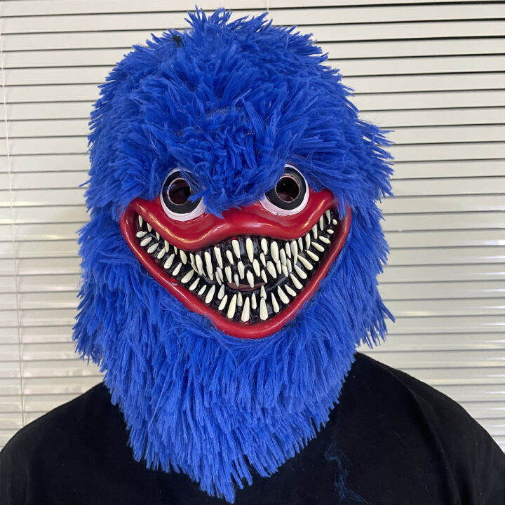 Adult Games Poppy Playtime Scary Latex Mask Halloween Cosplay Blue ...