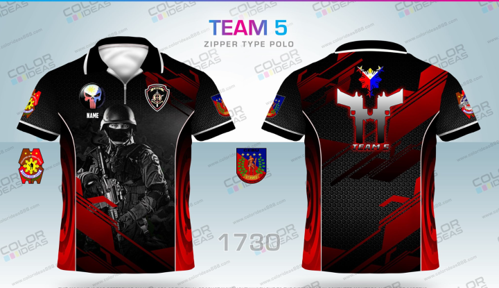 Sublimation TEAM5 Full PNP SKULL Polo Shirt（freecustom name & logo ...
