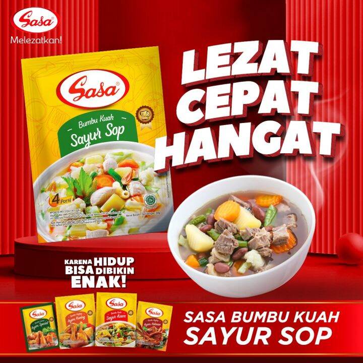 SASA Bumbu Sayur Sop Soup Kuah 33 gram 4 porsi bumbu praktis instan | Lazada Indonesia