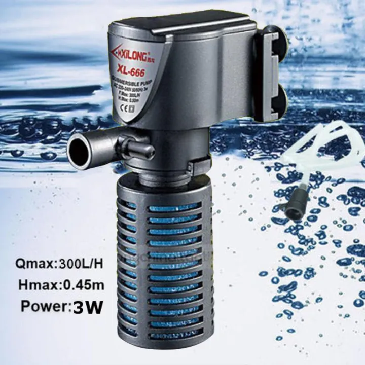 3 In 1 Mini Multi-function Aquarium Internal Filter Pump Oxygen Water ...
