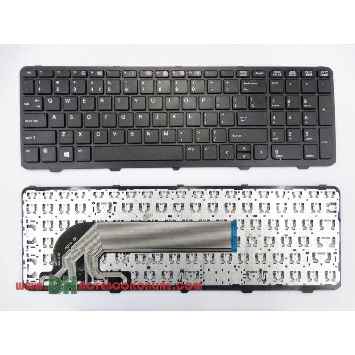 แป้นพิมพ์ คีย์บอร์ดโน๊ตบุ๊ค HP Probook 450 G0, 450 G1, 450 G2, 455 G1, 455 G2 Laptop Keyboard สี ...