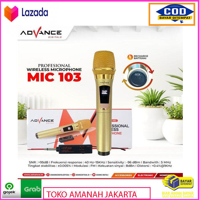 mic wireless single advance 103 microphone advance 103 | Lazada Indonesia