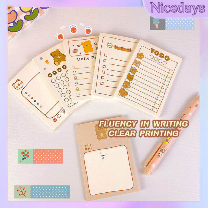 Nicedays🍒Kartun Kreatif Beruang Kecil Yang Lucu Buku Catatan Siswa Post ...