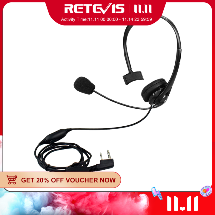 Retevis Two Way Radio Earpiece with Mic Noise Cancelling Headset for ...