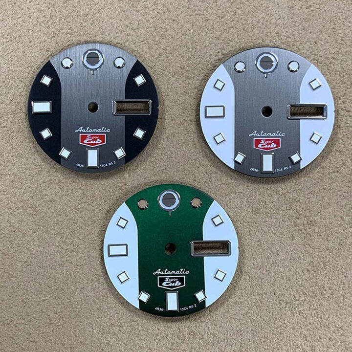 Jam tangan menyala hijau 28.5MM aksesoris Dial jam dua warna untuk ...