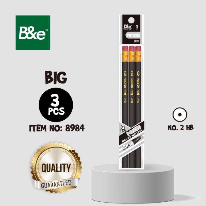 bnesos B&e School Office Supplies B&e Big Size Pencil #2 For Kids 3Pcs ...