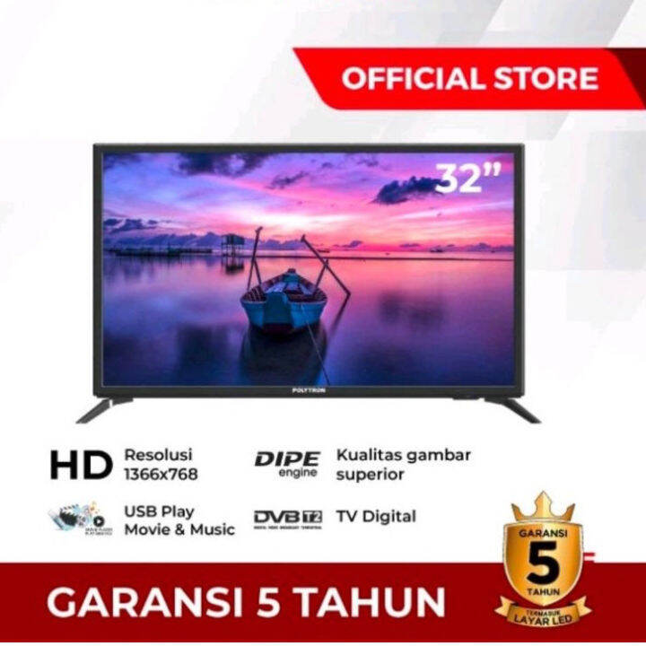 POLYTRON TV LED DIGITAL 32 inch PLD32V1753 GARANSI RESMI | Lazada Indonesia