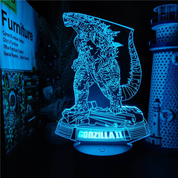 Bandai Godzilla Gojira 3D ANIME LAMP Led Nightlights 7 Color Changing ...