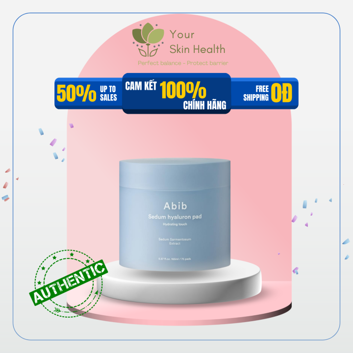 Toner pad dưỡng ẩm, làm sạch da chết dịu nhẹ Abib Sedum Hyaluron Pad Hydrating Touch (75pads ...