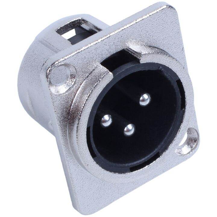 XLR Male Jack 3 Pin - Panel Mount Jacks D Series Size XLR-M - 4 PACK ...
